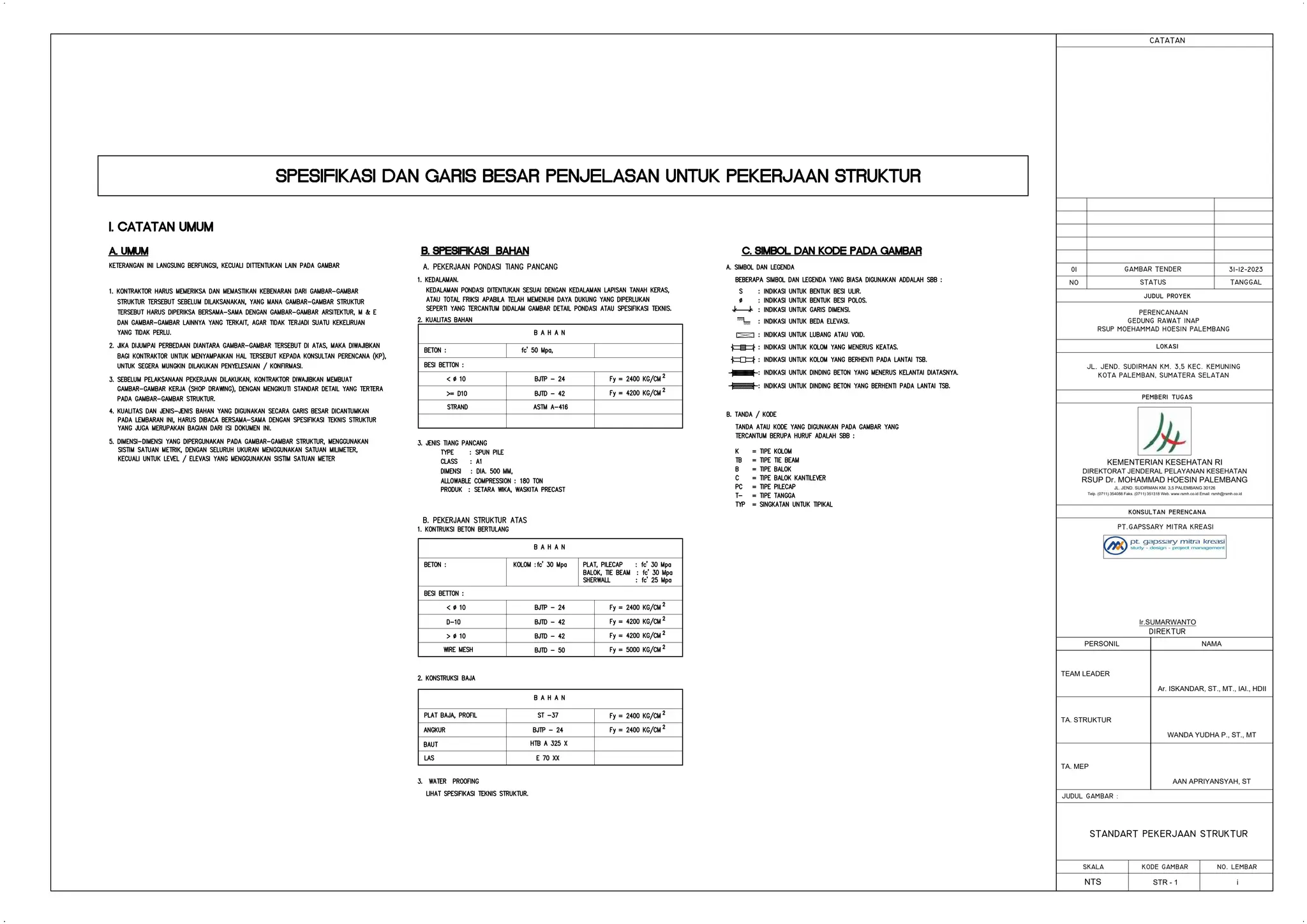 DED GAMBAR STRUKTUR GEDUNG RAWAT INAP RSMH 9 LT.pdf