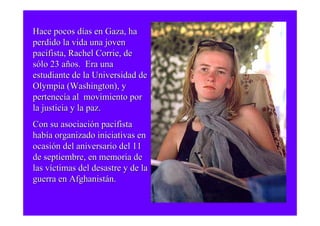 Dedicado a Rachel Corrie | PDF