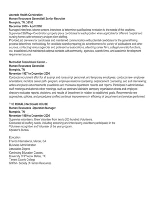 Dedicated human resources resume | PDF | Human Resources | Business