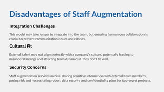 Dedicated Team vs. Staff Augmentation vs. Extended Team | PPT