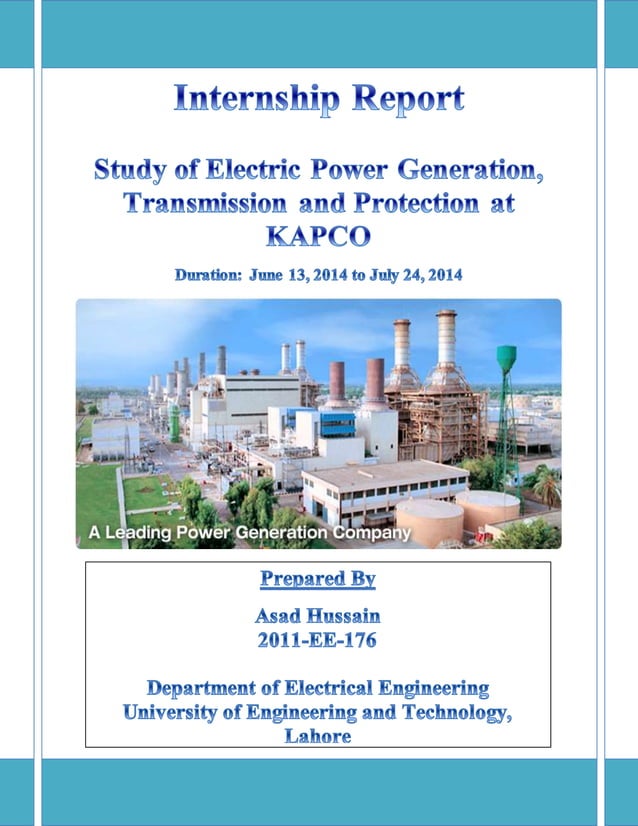 Gas turbine Power Station Internship Report | DOCX | Power and Energy ...