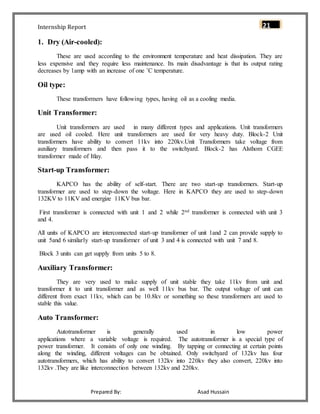 Gas turbine Power Station Internship Report | DOCX