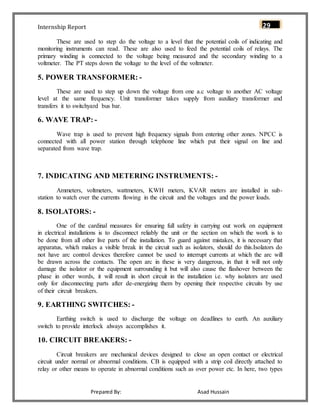 Gas turbine Power Station Internship Report | DOCX
