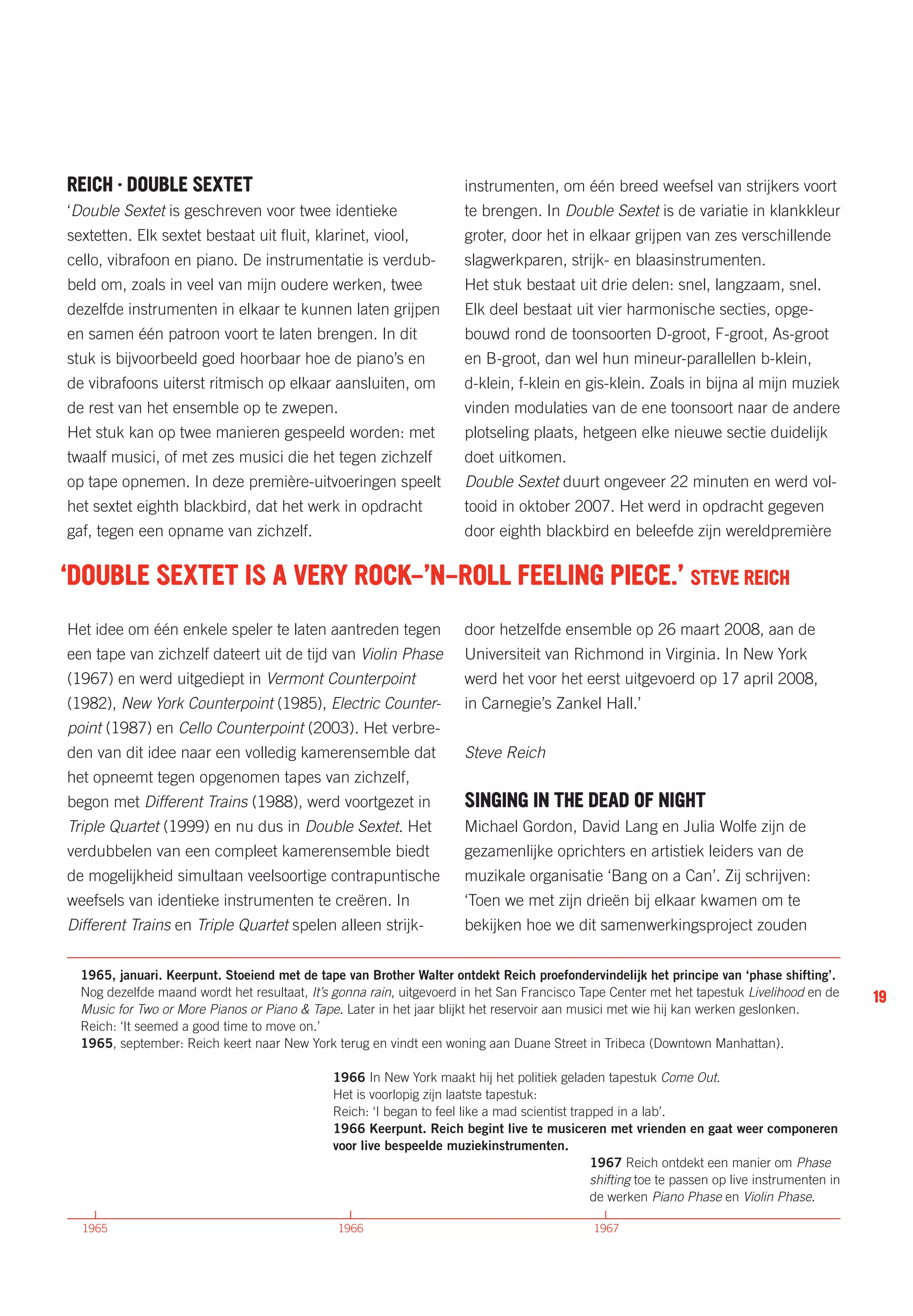 Steve Reich in de Doelen | PDF