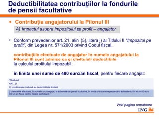 Deductibilitatea contribuţiilor la fondurile de pensii facultative | PPS