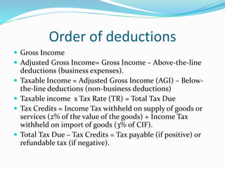 Deductions. ETHIOPIAN TAX LAW FOR LAW STUDENTS | PPTX