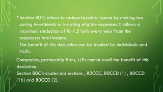 Deductions 80C - 80U | PDF