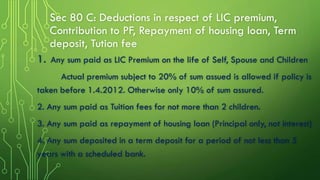 Deductions 80C - 80U | PDF