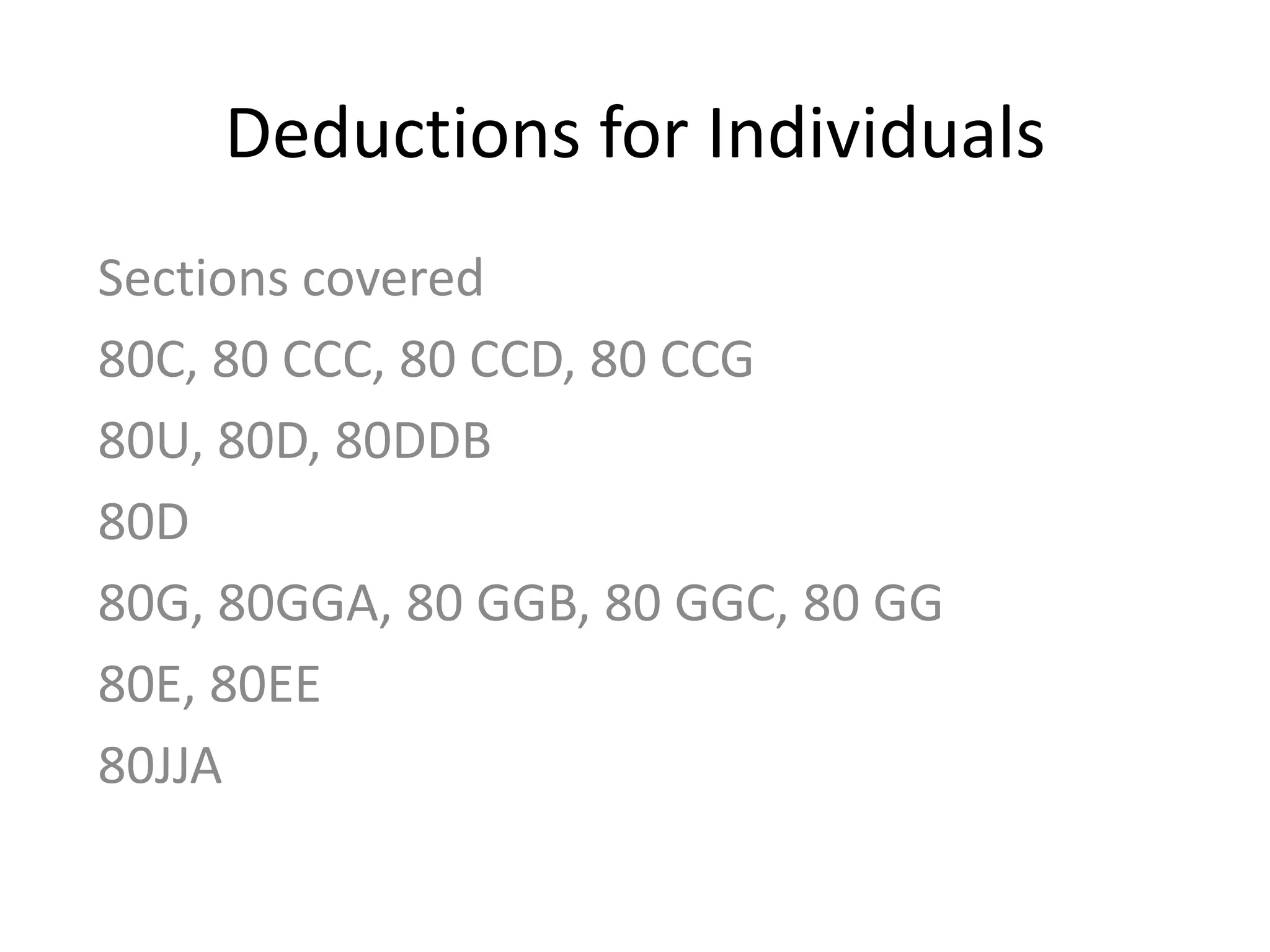 Deductions for individuals | PPTX | Personal Taxes | Personal Finance