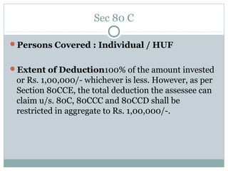 Deductions in computation of total income | PPT