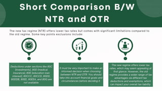Important Things to Consider When Filing an ITR Between an NTR and an OTR | PDF