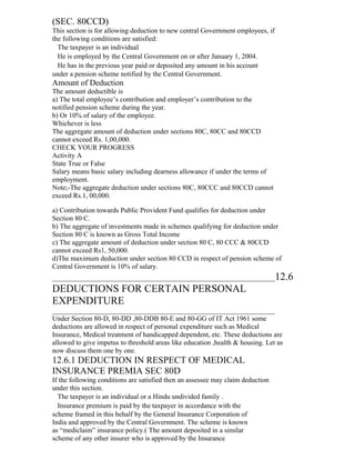 Deductions section 80 d, 80-dd ,80-ddb 80-e and 80-gg of it act.bose