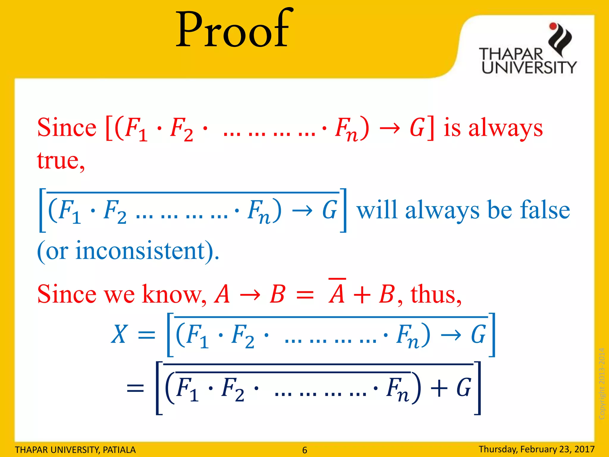 Deduction theorem of propositional logic | PPT
