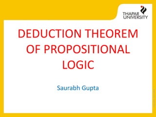 Deduction theorem of propositional logic | PPT