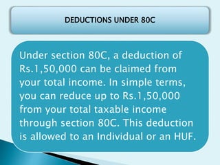 Deduction under Section 80 (income tax act ) | PPTX | Personal Taxes ...