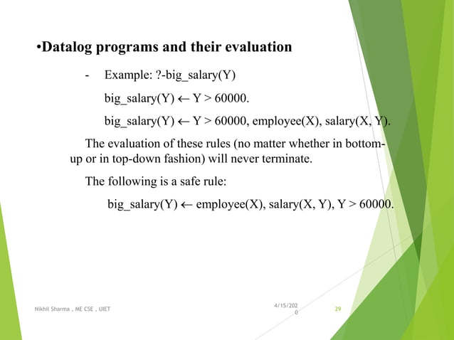 Deductive Database Ppt 6725