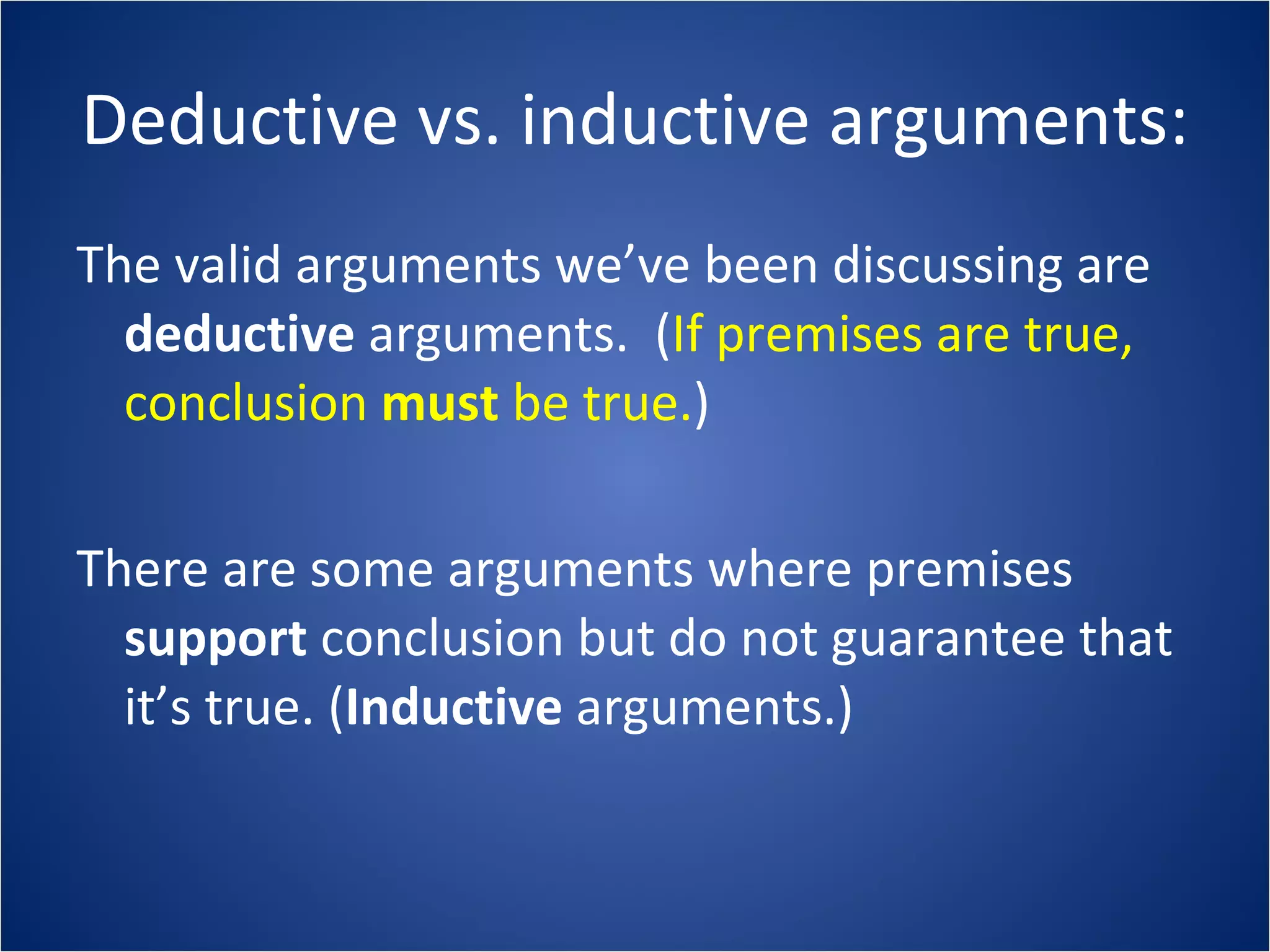 Deductive And Inductive Arguments Ppt