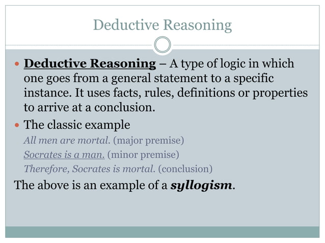 Deductive and Inductive Reasoning with Vizzini | PPT