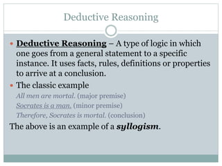 Define Deductive Reasoning