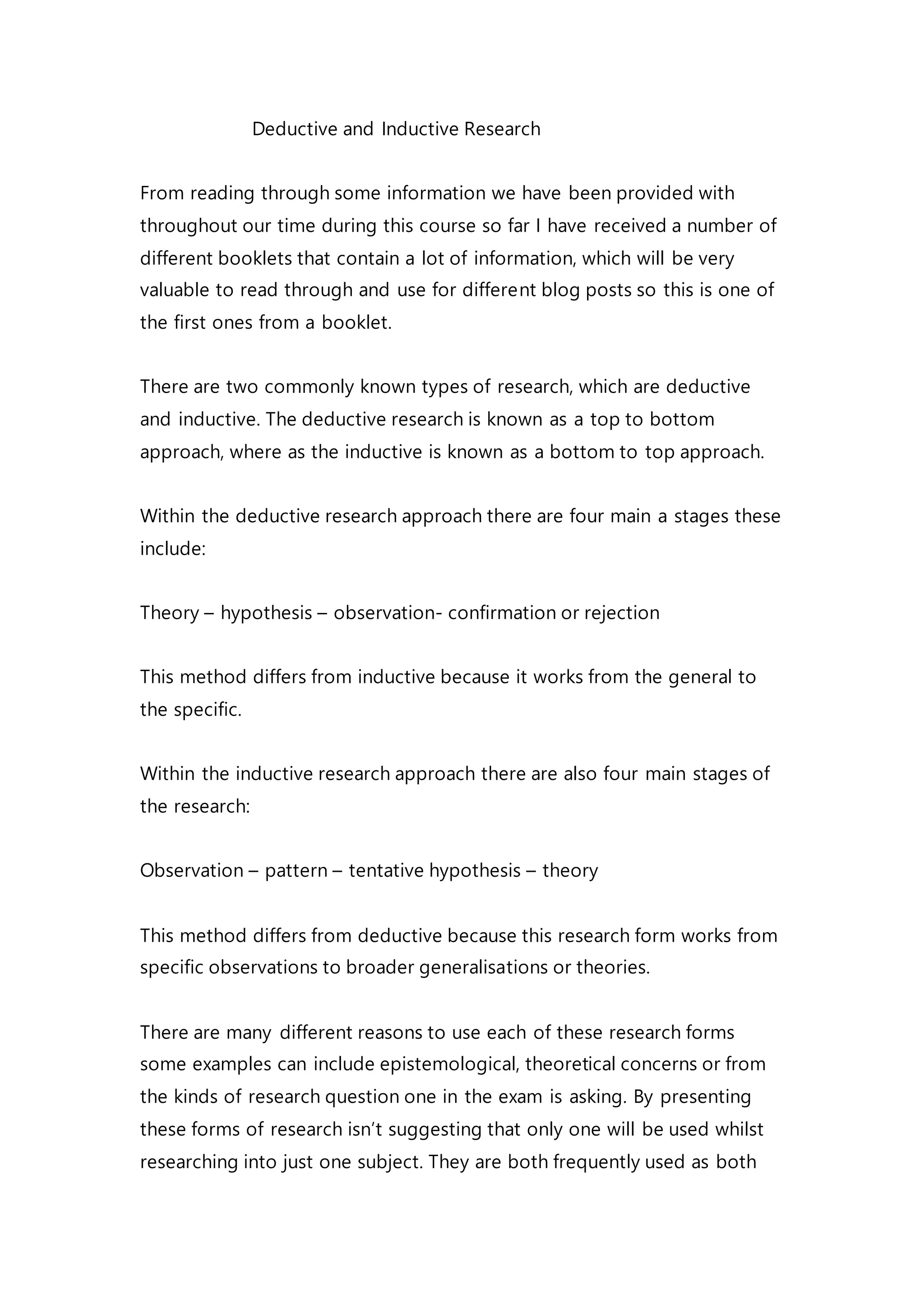 Deductive & Inductive Research | PDF