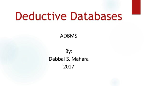 Deductive databases | PPTX