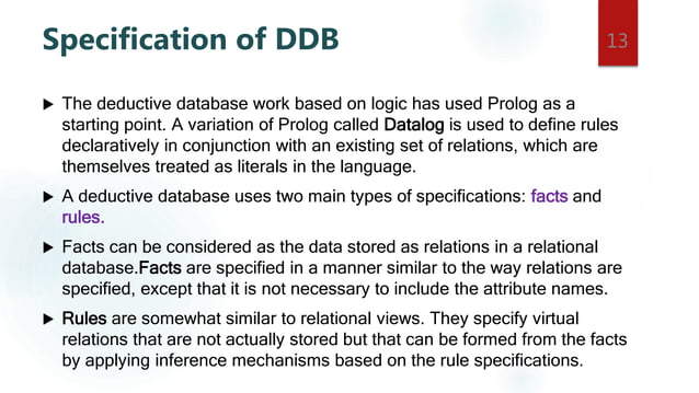 Deductive databases | PPTX