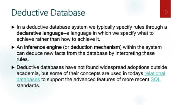 Deductive databases Deductive databases