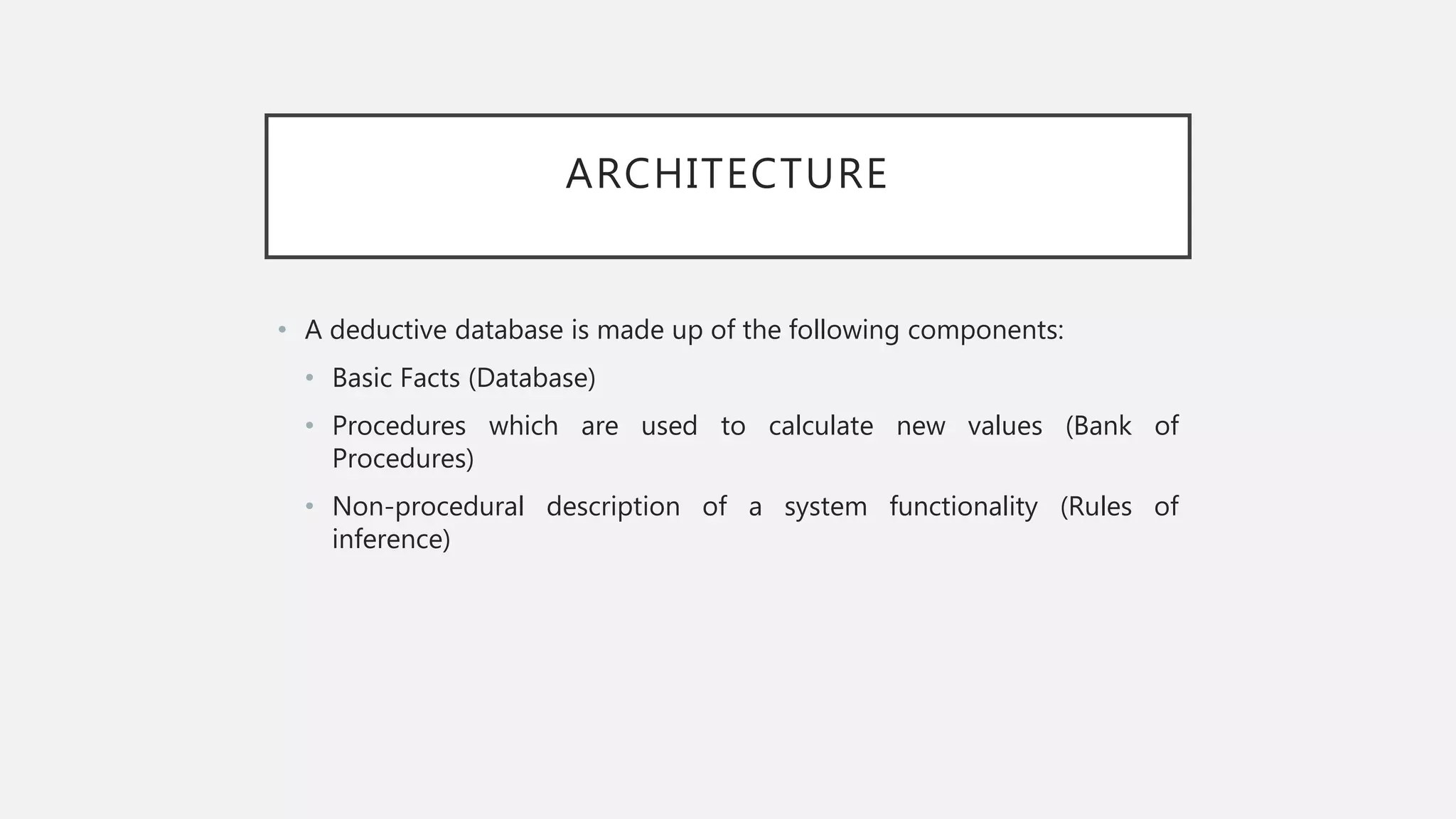 Deductive databases | PPTX