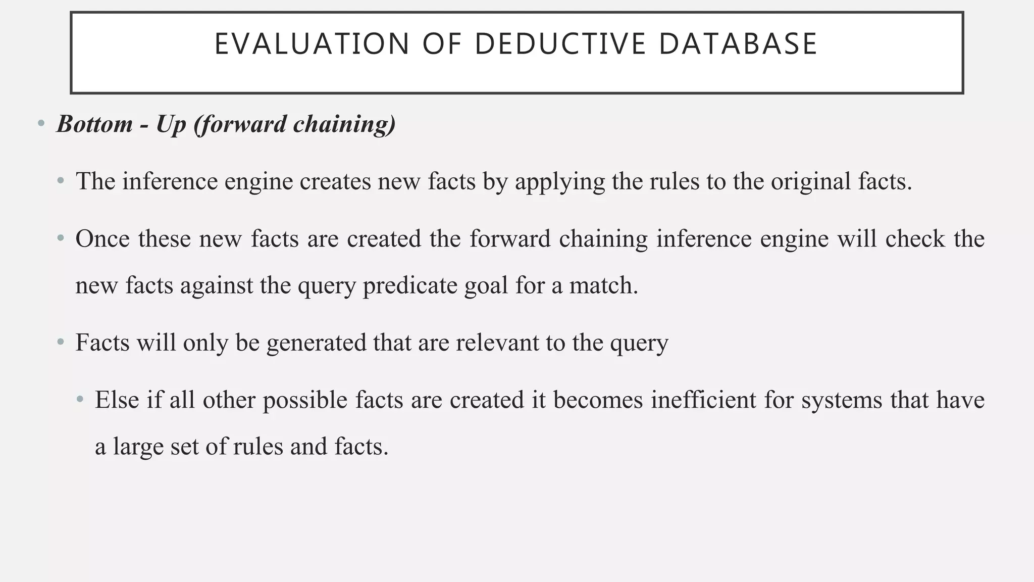 Deductive databases | PPTX