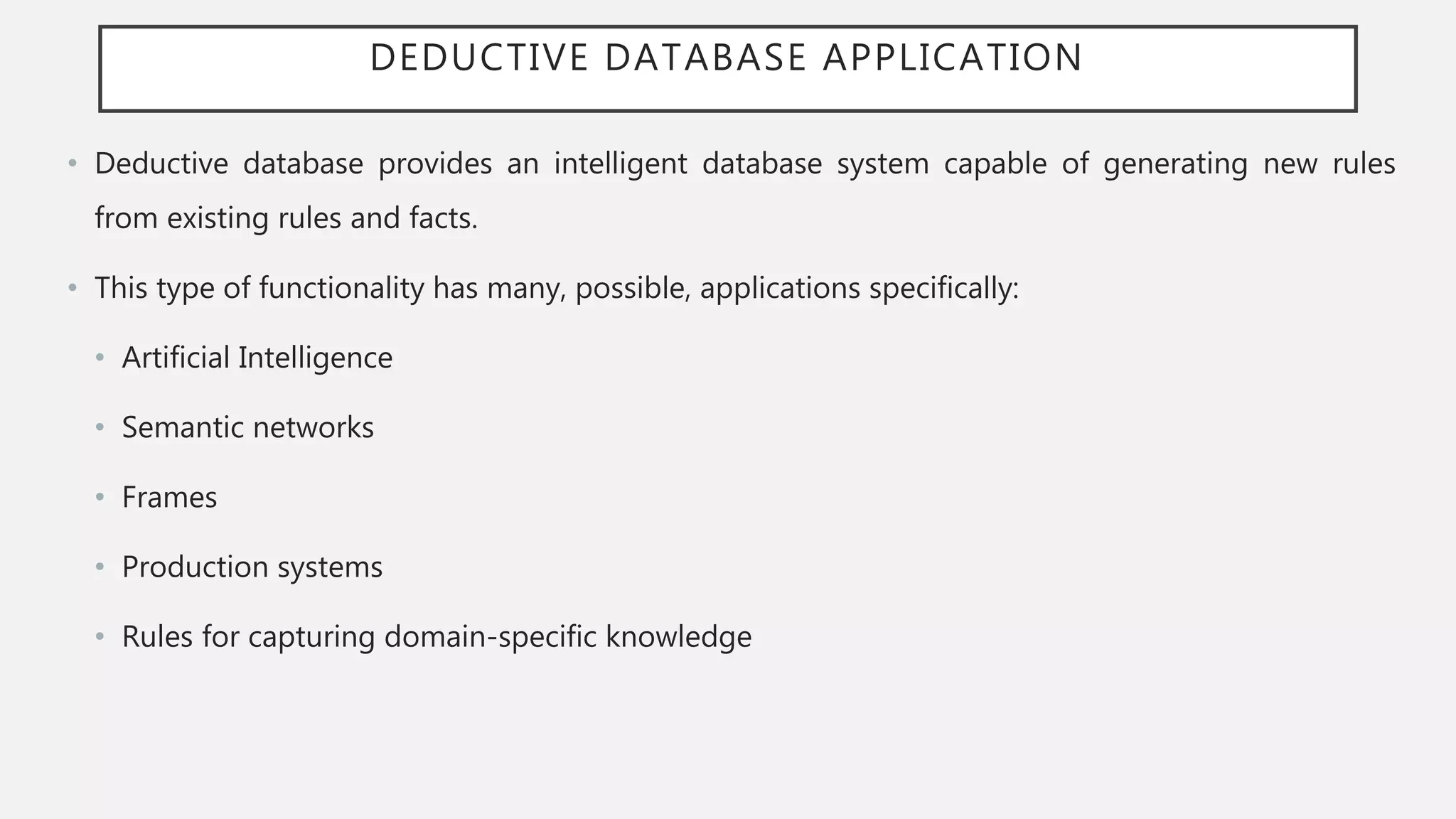 Deductive databases | PPTX