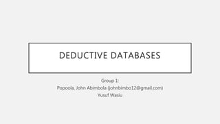 Deductive databases | PPTX