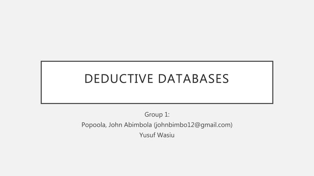 Deductive databases | PPTX