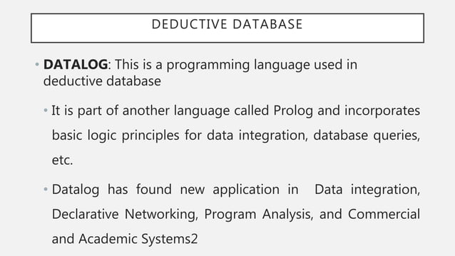 Deductive databases | PPTX