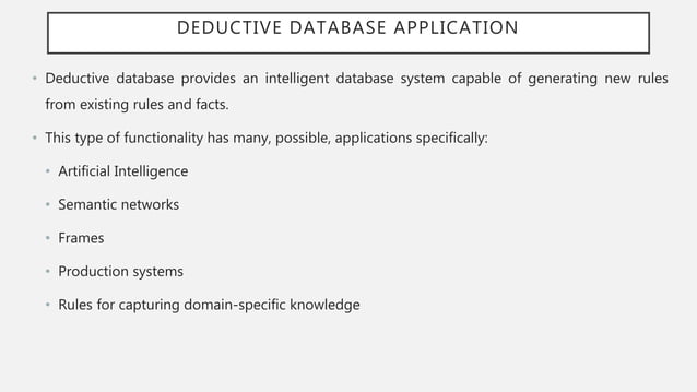 Deductive databases | PPTX