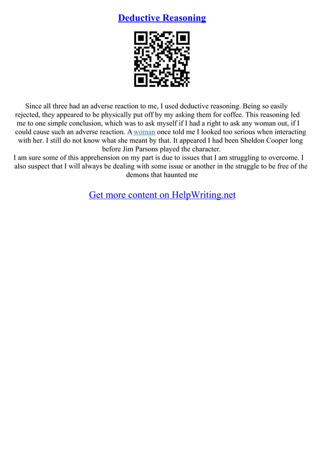 Deductive Essay Topics | PDF