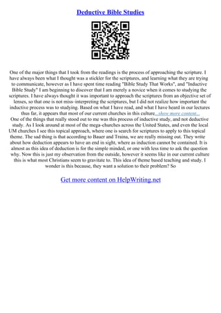 Deductive Essay Topics | PDF | Educational Assessment | Education