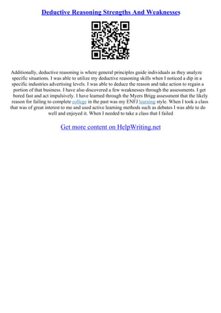 Deductive Essay Topics | PDF | Educational Assessment | Education