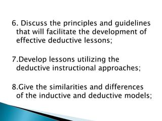 Deductive instructional approaches | PPT