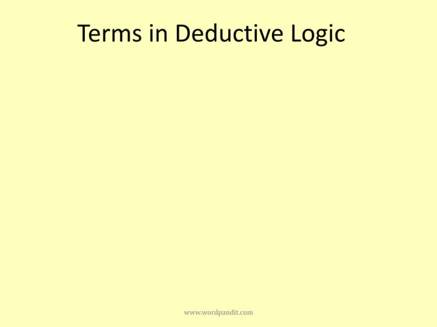 Deductive logic | PPT