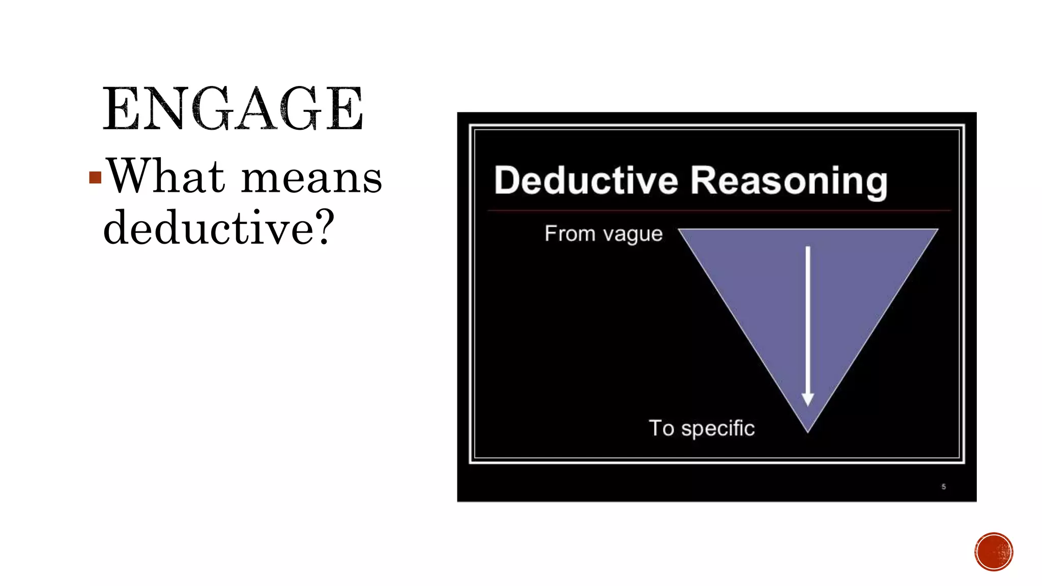 Deductive vs Inductive Learning | PPT
