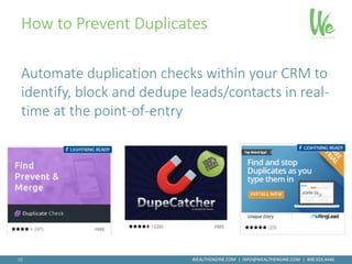 Deduping how to clean up your lead database | PPT