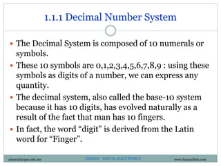 Dee 2034 chapter 1 number and code system (Baia) | PPSX