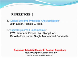 Dee2034 chapter 2 boolean algebra part c | PPSX | Physics | Science