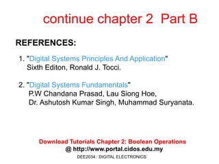 Dee2034 chapter 2 boolean algebra part a | PPSX | Physics | Science