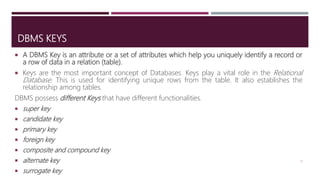 DEE 431 Database keys and Normalisation Slide 2 | PPT