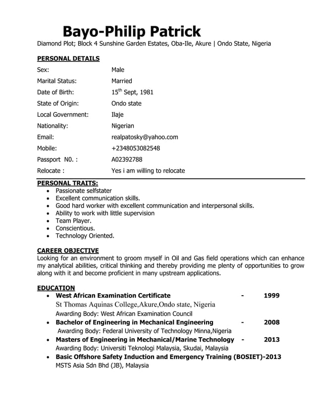 PATRICK BAYO-PHILIP CV | PDF