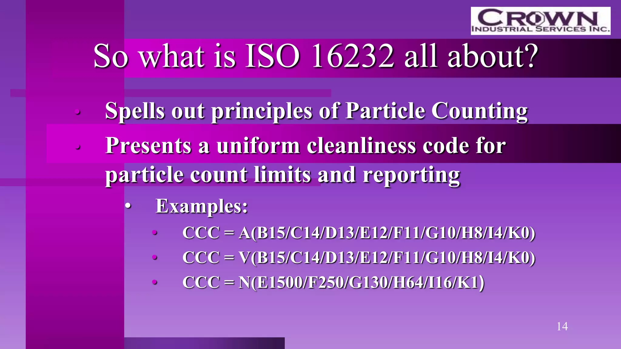 Jack Griffes - Cleanliness Testing to ISO 16232 and OEM Specifications ...