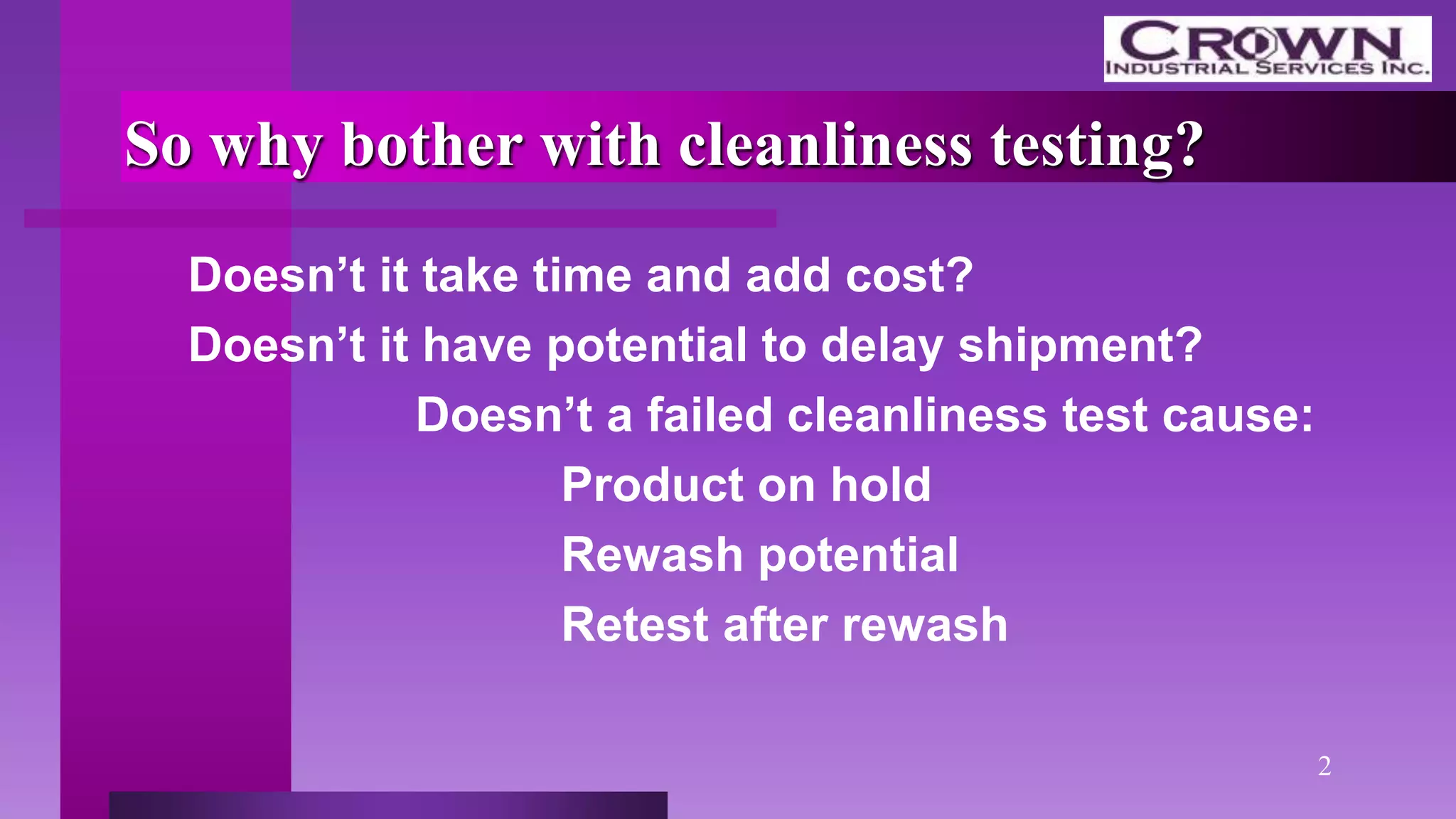 Jack Griffes - Cleanliness Testing to ISO 16232 and OEM Specifications ...