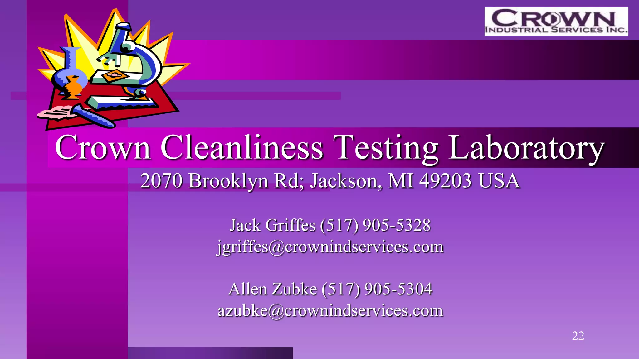 Jack Griffes - Cleanliness Testing to ISO 16232 and OEM Specifications ...