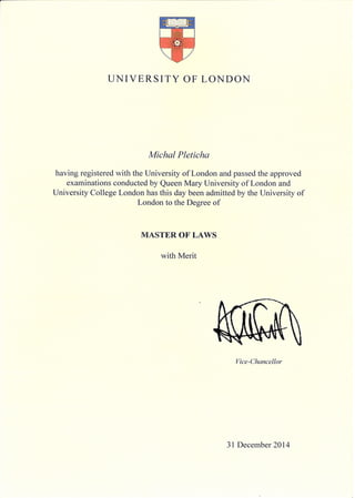 Diploma Master of Laws (LL.M) | PDF